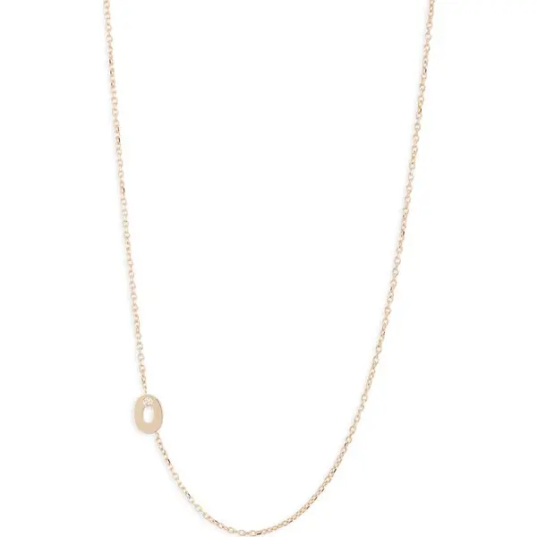 Anzie Diamond Initial Pendant Necklace - O