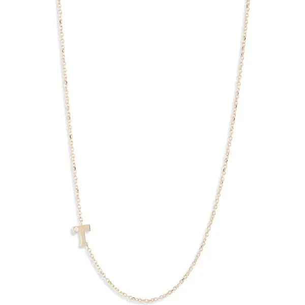 Anzie Diamond Initial Pendant Necklace - T