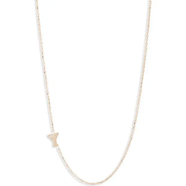 Anzie Diamond Initial Pendant Necklace - Y