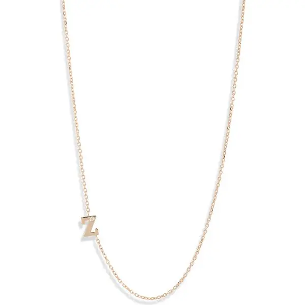 Anzie Diamond Initial Pendant Necklace - Z