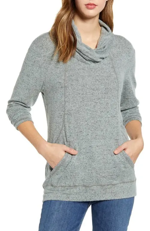 Loveappella Cross Neck Seamed Pullover - Mint