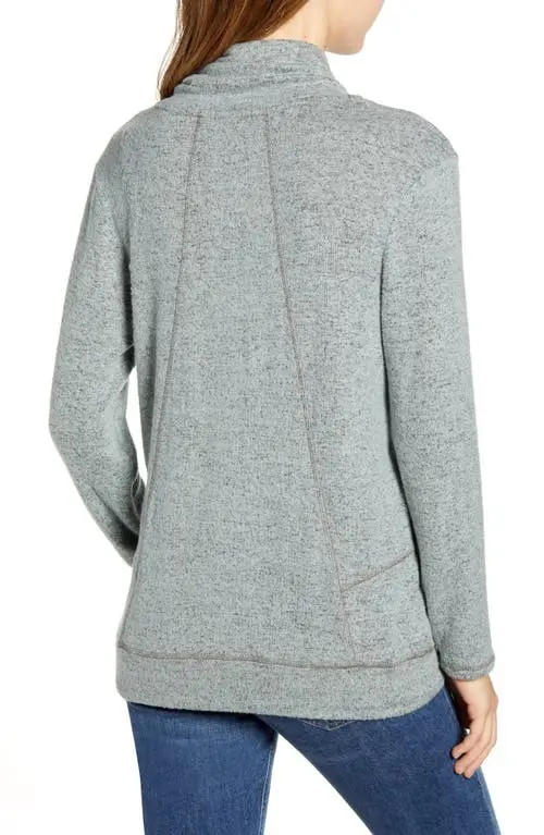 Loveappella Cross Neck Seamed Pullover - Mint