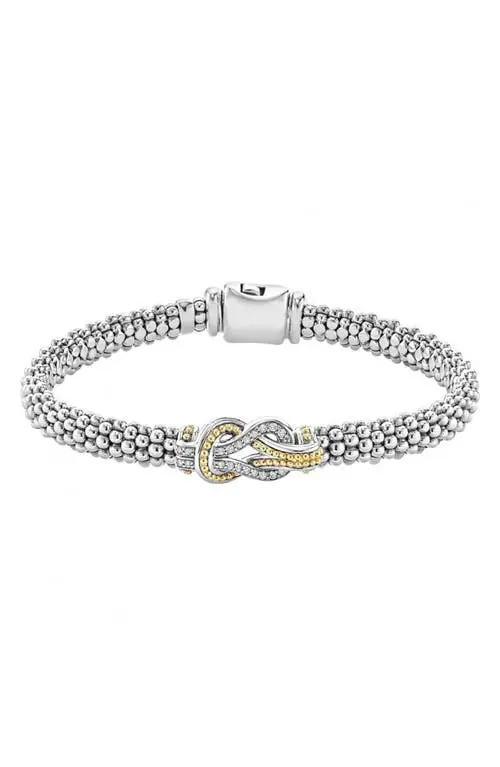 Lagos Newport Diamond Knot Bracelet - Silver