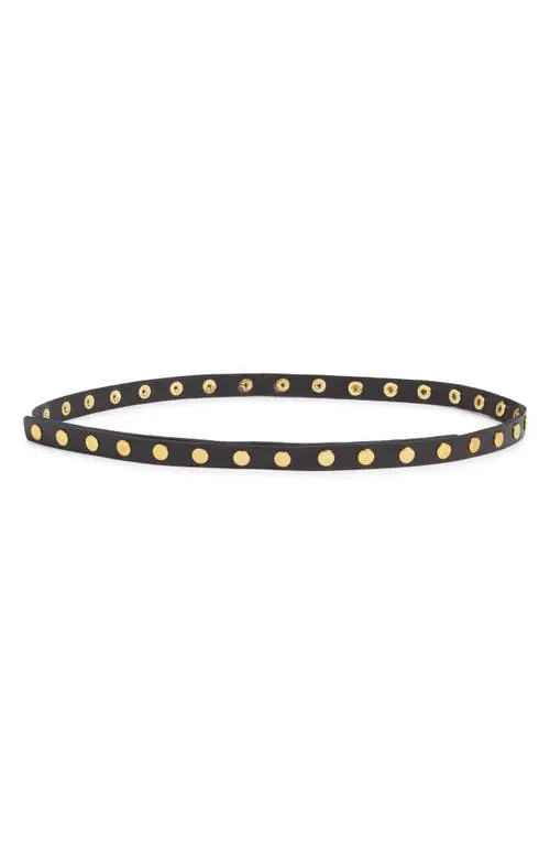 ADA Name Cala Studded Leather Belt - Black