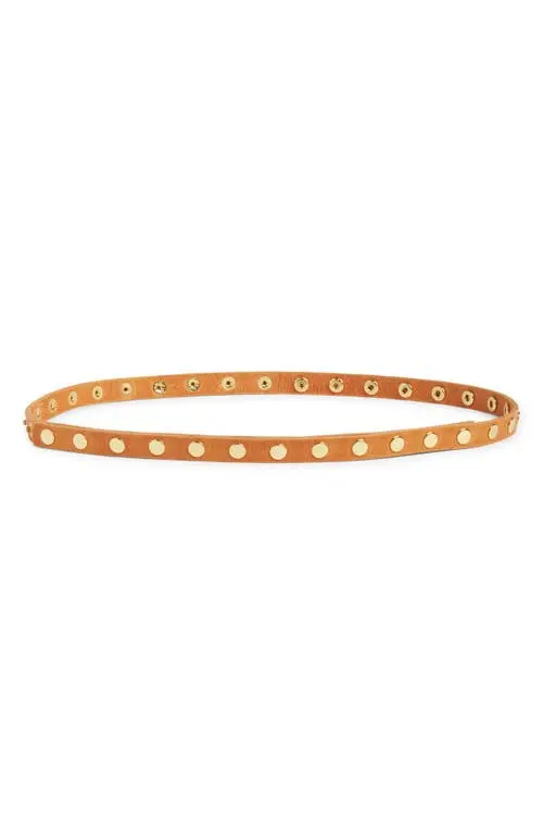 ADA Name Cala Studded Leather Belt - Tan