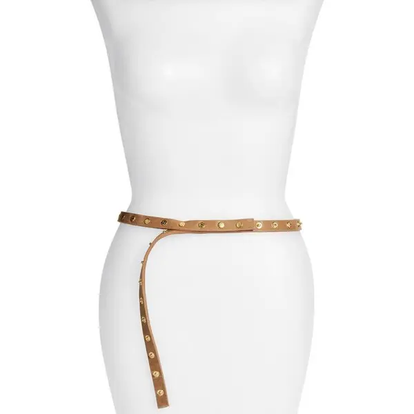ADA Name Cala Studded Leather Belt - Tan