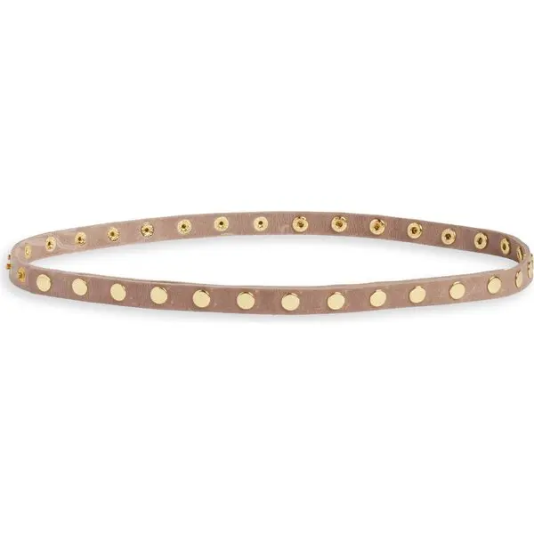 ADA Name Cala Studded Leather Belt - Taupe