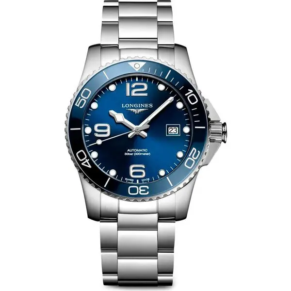 LONGINES Hydroconquest Automatic Bracelet Watch - Silver/ Blue/ Silver