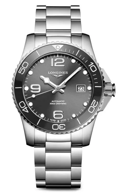 LONGINES Hydroconquest Automatic Bracelet Watch - Silver/grey