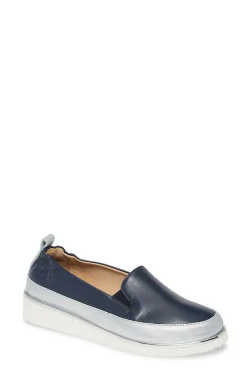 Ron White Nelleca Metallic Trim Slip-on Sneakers - Navy/silve