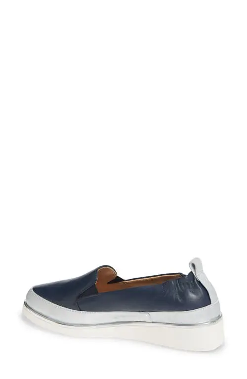 Ron White Nelleca Metallic Trim Slip-on Sneakers - Navy/silve
