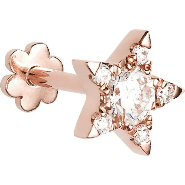 MARIA TASH Diamond Star Threaded Stud Earring