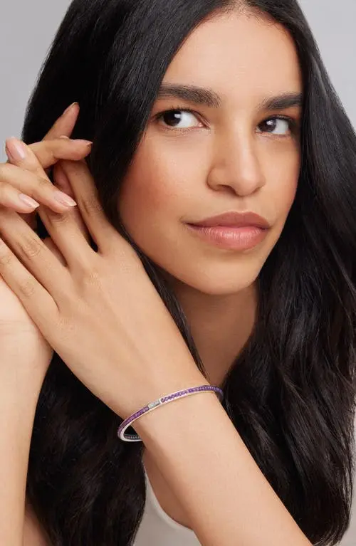 Lagos Caviar Icon Beaded Bangle Bracelet - Silver/amethyst