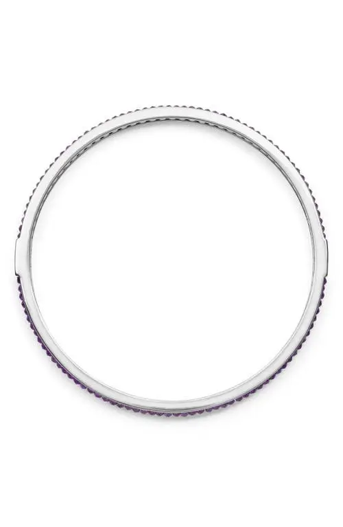 Lagos Caviar Icon Beaded Bangle Bracelet - Silver/amethyst