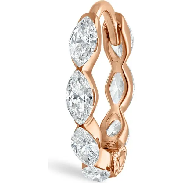 MARIA TASH Single Diamond Marquise Eternity Hoop Earring - Rose Gold