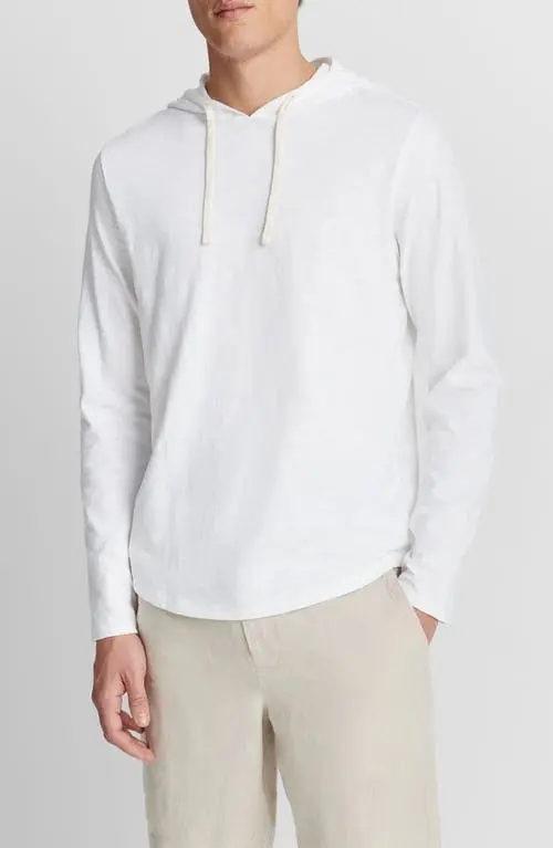 Vince Regular Fit Slub Hoodie - Optic White