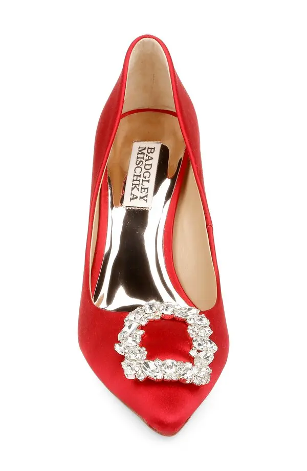 Badgley Mischka Cher Crystal Embellished Pumps - Red