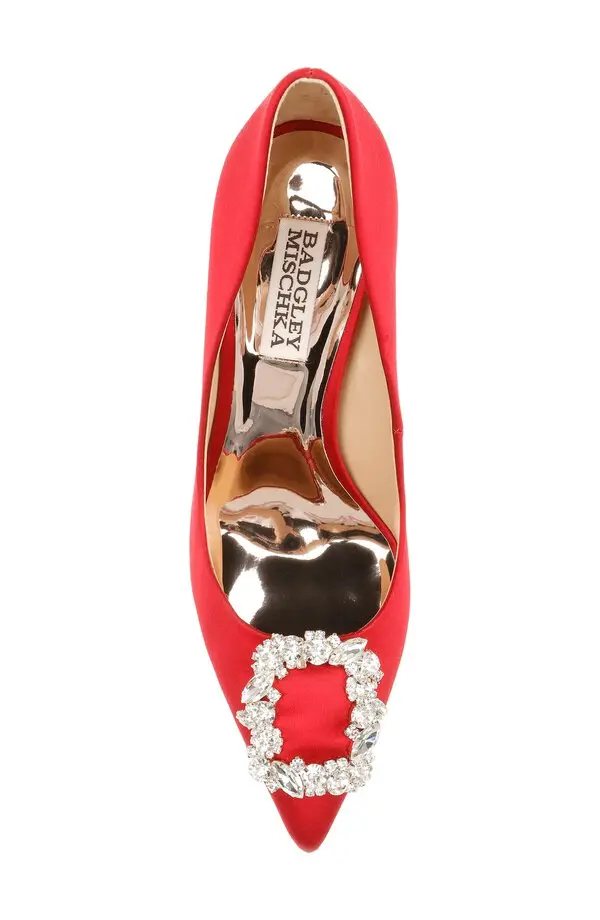 Badgley Mischka Cher Crystal Embellished Pumps - Red
