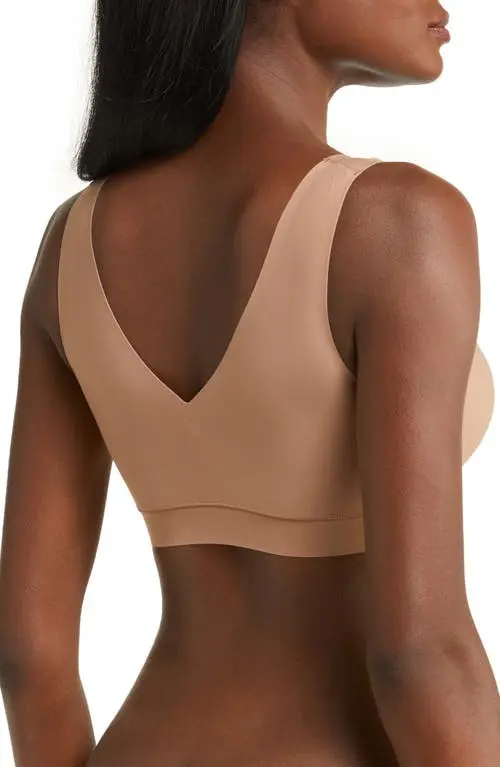 Chantelle Soft Stretch Padded V-neck Bralette - Coffee Latte