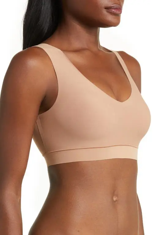 Chantelle Soft Stretch Padded V-neck Bralette - Coffee Latte