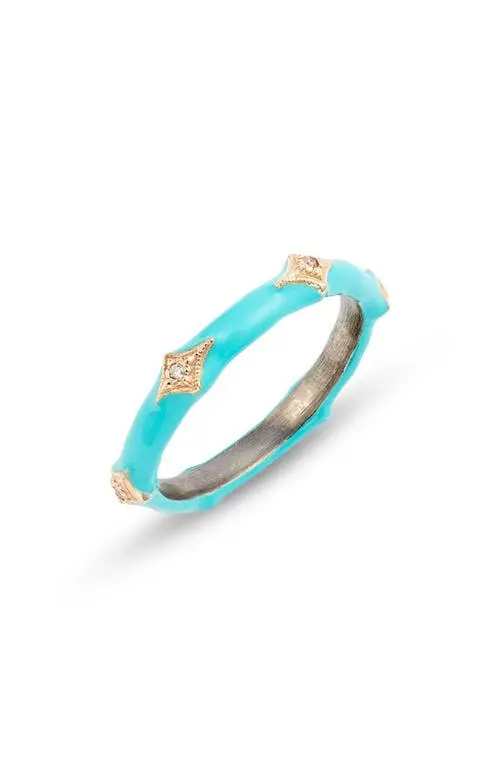 Armenta New World 14k Gold & Enamel Band Ring - Turquoise Enamel