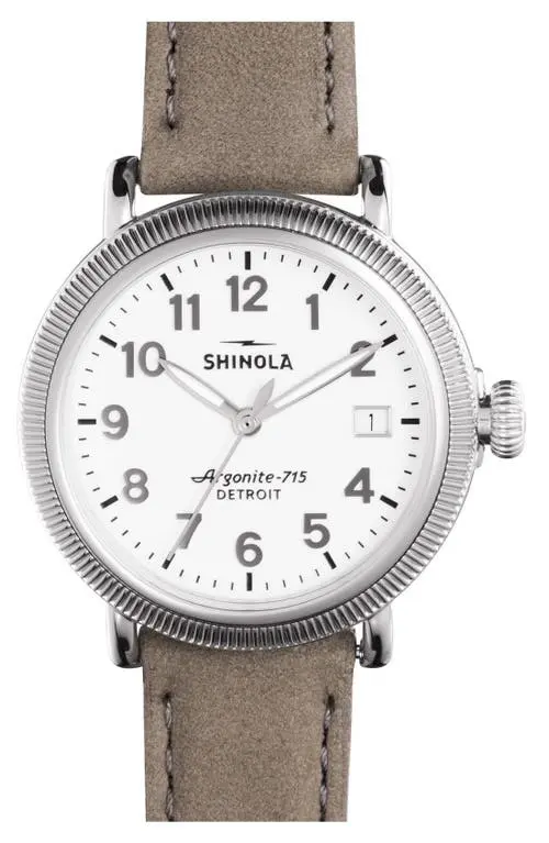 Shinola The Runwell Leather Strap Watch - Cool Gray