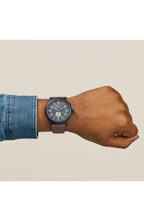 Shinola The Runwell Leather Strap Watch - Cool Gray