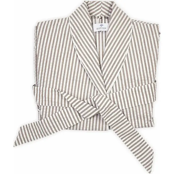 MATOUK Matteo Stripe Robe - Bark