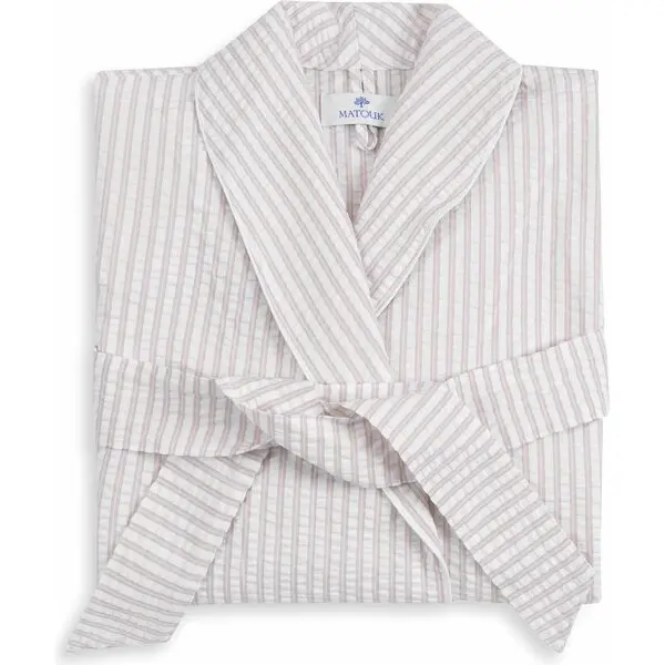 MATOUK Matteo Stripe Robe - Natural
