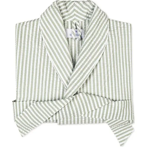MATOUK Matteo Stripe Robe - Palm