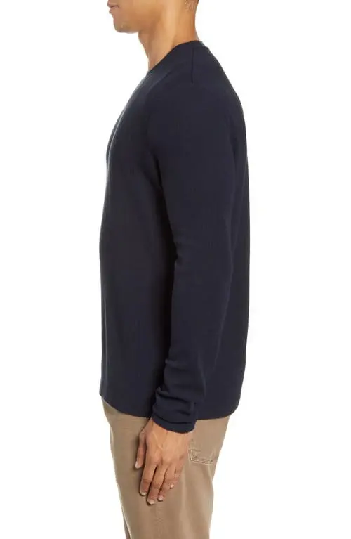 Nn07 Clive Long Sleeve Waffle Knit Tee - Navy Blue