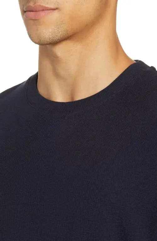 Nn07 Clive Long Sleeve Waffle Knit Tee - Navy Blue