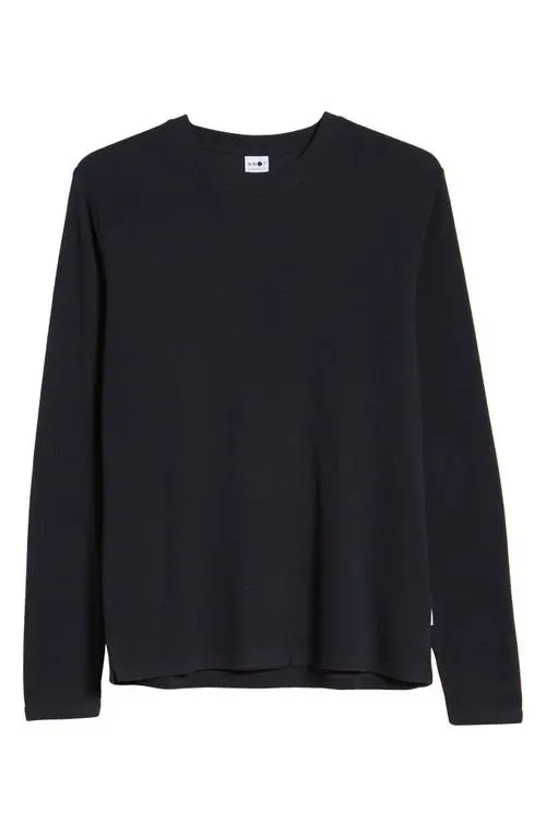 Nn07 Clive Long Sleeve Waffle Knit Tee - Navy Blue