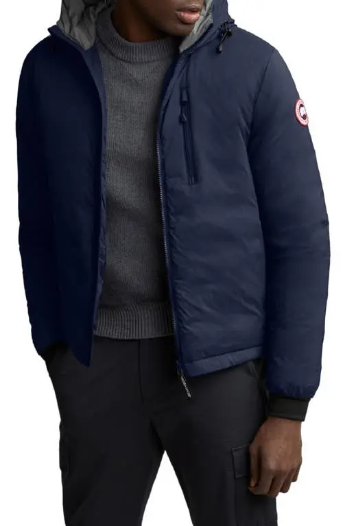 Canada Goose Lodge Packable Windproof 750 Fill Power Down Hooded Jacket - Atlantic Navy