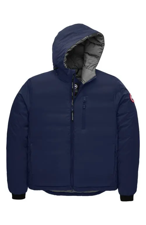 Canada Goose Lodge Packable Windproof 750 Fill Power Down Hooded Jacket - Atlantic Navy