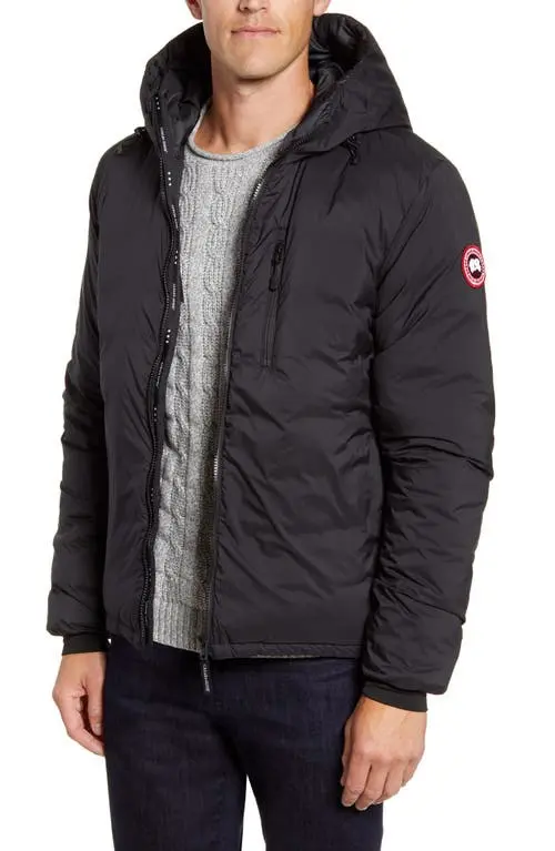 Canada Goose Lodge Packable Windproof 750 Fill Power Down Hooded Jacket - Black