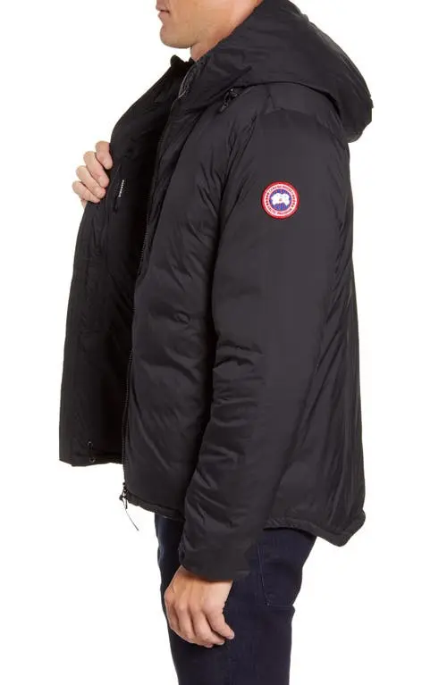 Canada Goose Lodge Packable Windproof 750 Fill Power Down Hooded Jacket - Black