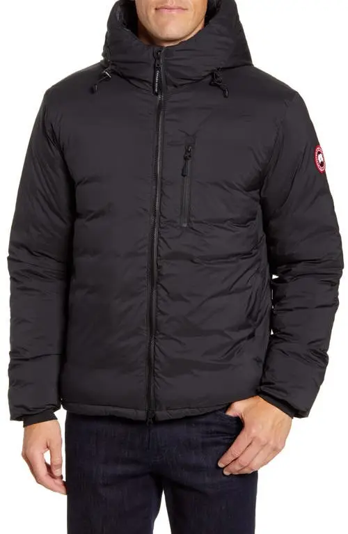 Canada Goose Lodge Packable Windproof 750 Fill Power Down Hooded Jacket - Black
