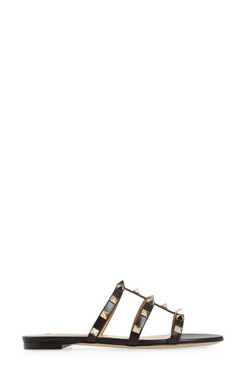 Valentino Garavani Rockstud Slide Sandal - 0no Nero