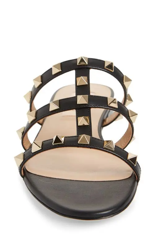 Valentino Garavani Rockstud Slide Sandal - 0no Nero
