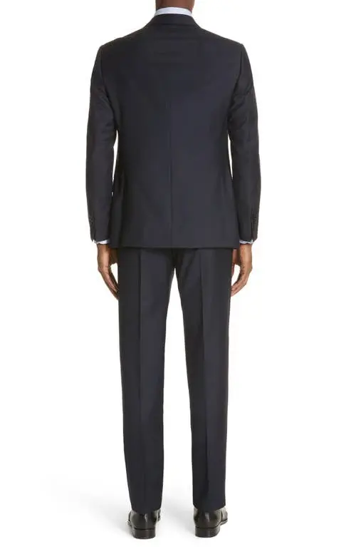 Emporio Armani Trim Fit Solid Wool Suit - Solid Blue Navy