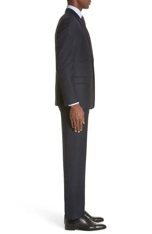 Emporio Armani Trim Fit Solid Wool Suit - Solid Blue Navy
