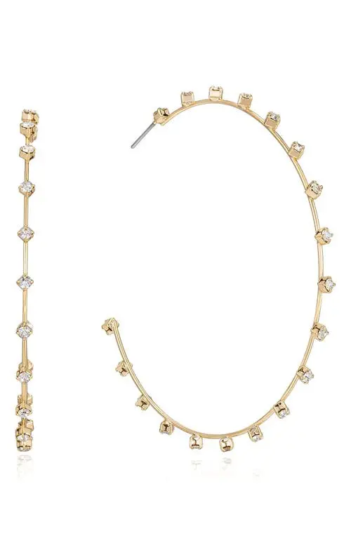 Ettika Large Crystal Hoop Earrings - Gold
