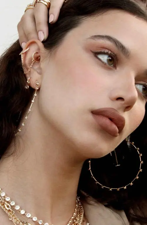 Ettika Large Crystal Hoop Earrings - Gold
