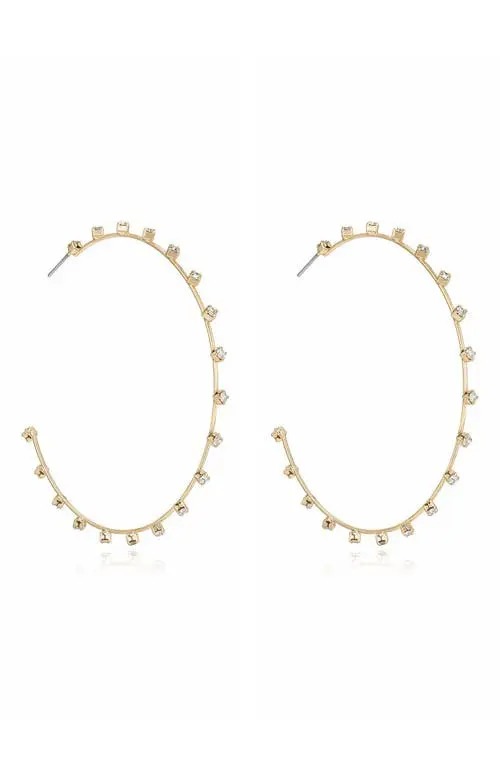 Ettika Large Crystal Hoop Earrings - Gold