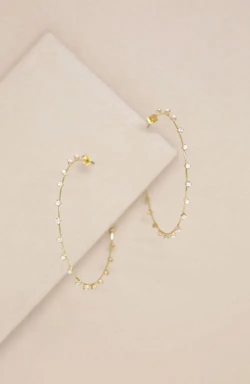 Ettika Large Crystal Hoop Earrings - Gold