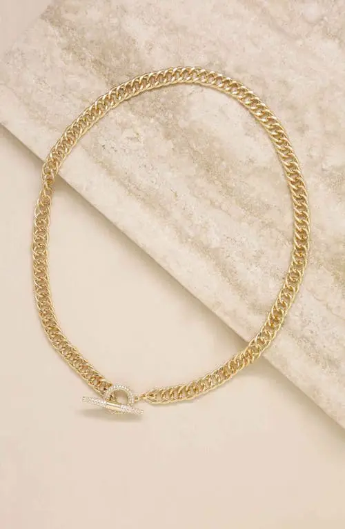 Ettika Crystal Toggle Chain Necklace
