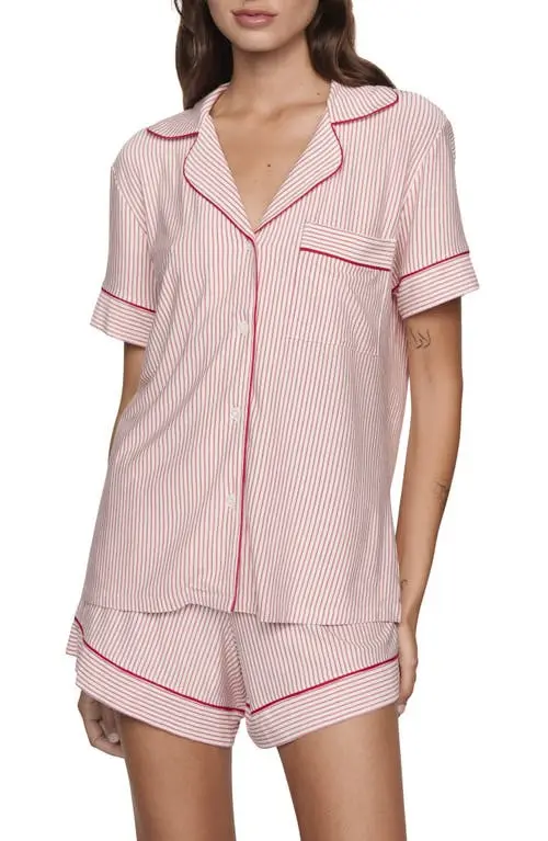 Eberjey Gisele Relaxed Short Pajamas - Duo Stripe Hollyred