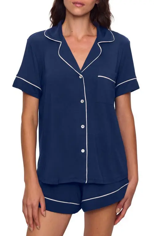 Eberjey Gisele Relaxed Short Pajamas - Navy/ivory