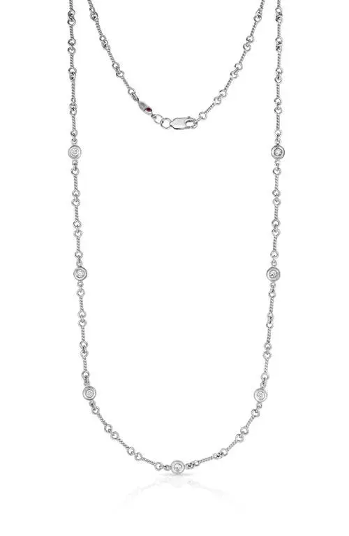 Roberto Coin Diamond Station Necklace - White Gold